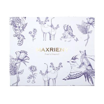 China Luxury Purple Cosmetic Folding Corrugated Box Collapsible Magnetic Rigid Box With Ribbon Te koop