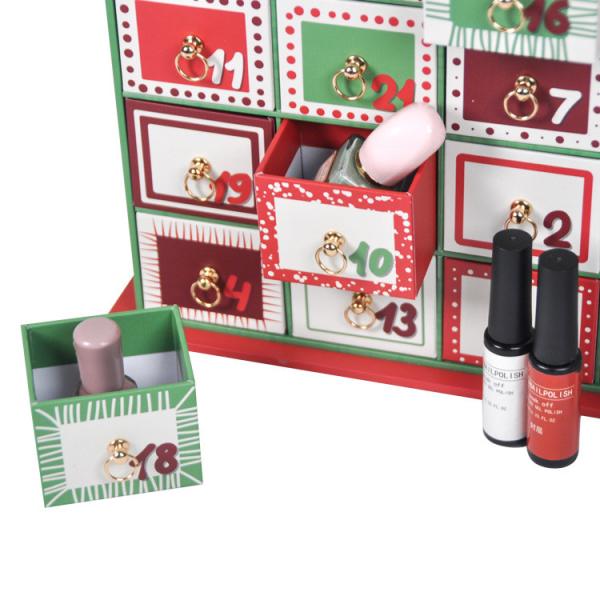 Quality Empty Makeup Ddvent Calendar Large Custom Christmas Paper Packaging Box For for sale