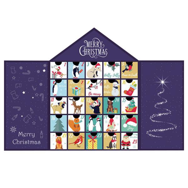 Quality Empty Makeup Ddvent Calendar Large Custom Christmas Paper Packaging Box For for sale