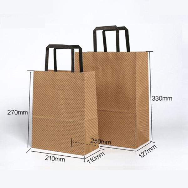 Quality Black And White Dot Pattern Design Shopping Bag Kraft Brown Paper Bag With Flat for sale