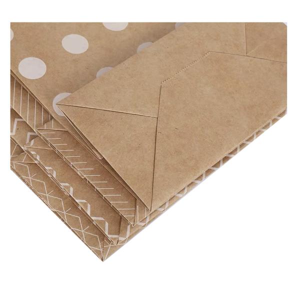 Quality Black And White Dot Pattern Design Shopping Bag Kraft Brown Paper Bag With Flat for sale