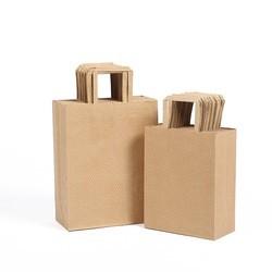 Quality Black And White Dot Pattern Design Shopping Bag Kraft Brown Paper Bag With Flat for sale