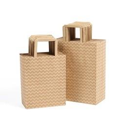 Quality Black And White Dot Pattern Design Shopping Bag Kraft Brown Paper Bag With Flat for sale