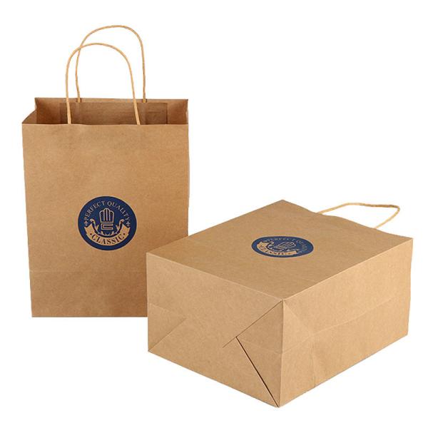 Quality Dark Blue Kraft Paper Bag Eco Friendly Pharmacy Shopping Cute Gift Paper Bag for sale