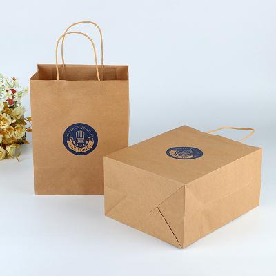 Cina Dark Blue Kraft Paper Bag Eco Friendly  Pharmacy Shopping Cute Gift Paper Bag in vendita