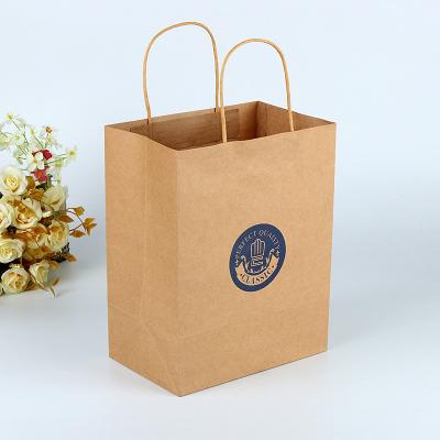 Cina Dark Blue Kraft Paper Bag Eco Friendly  Pharmacy Shopping Cute Gift Paper Bag in vendita