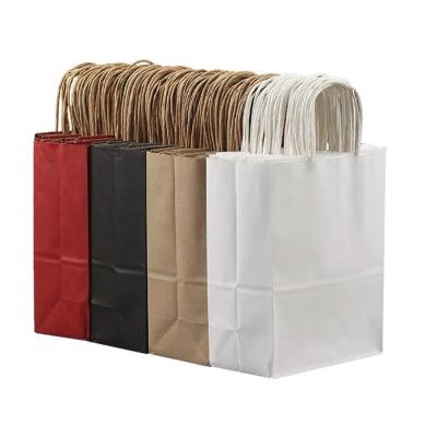 中国 Take Away Food Kraft Paper Bag Shopping Brown Paper Bag With Flat Handle 販売のため