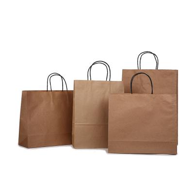 China Coffee Carry Kraft Paper Bag Brown Paper Bag With Handle Take Away Te koop