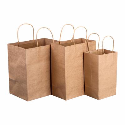 China Coffee Carry Kraft Paper Bag Brown Paper Bag With Handle Take Away Te koop