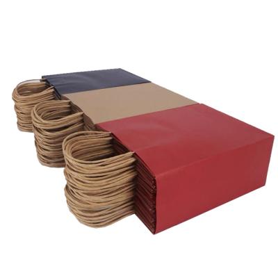 China Coffee Carry Kraft Paper Bag Brown Paper Bag With Handle Take Away Te koop