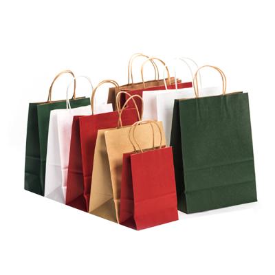 Cina Different Colors Paper Kraft Bag With Handle, Take Away Food Packaging Shopping Bag in vendita