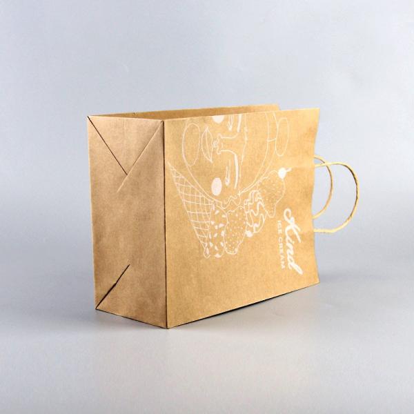 Quality Unique Colour Printing Commercial Kraft Paper Packaging Bag With Twisted Handle for sale