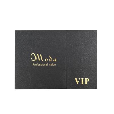 Κίνα Black Matte Recycled Paper Card Gold Stamping Small Large Vip Paper Card προς πώληση