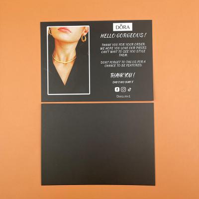 Cina Custom Luxury Recycled Paper Card Black Matte Color Thank You  Business Wedding Card With Logo in vendita