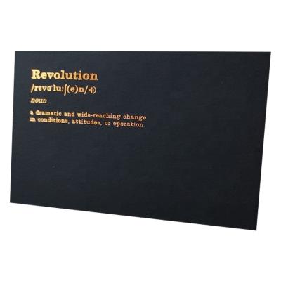Cina Low Moq Recycled Paper Card Matte Black Business Card With Gold Foil Stamping Printing in vendita