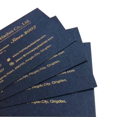 Cina Low Moq Recycled Paper Card Matte Black Business Card With Gold Foil Stamping Printing in vendita
