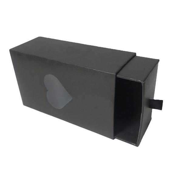 Quality Recycled Rigid Gift Box Boutique Simple Black Slide Corrugated Drawer Box With for sale