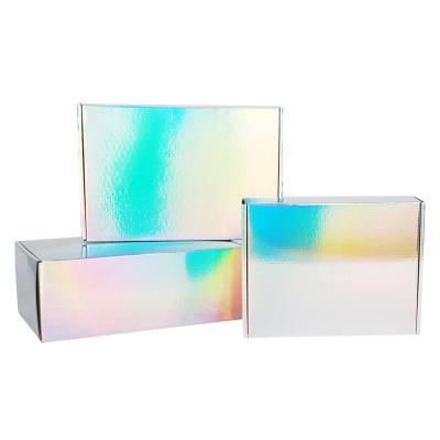 China Recycled Materials Low Moq Laser Beauty Cardboard Shipping Cardboard Corrugated Paperboards Packaging Foldable Mailing Box For Gift Te koop