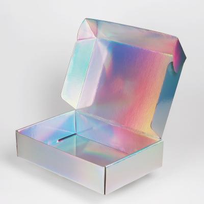 China Recycled Materials Low Moq Laser Beauty Cardboard Shipping Cardboard Corrugated Paperboards Packaging Foldable Mailing Box For Gift Te koop