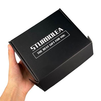 China Recycled Packaging Materials 6x6x2 Black Shipping Cardboard Box White Corrugated Carrying Box for sale