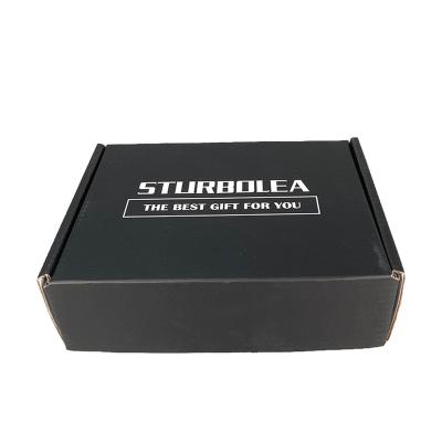 China Recycled Packaging Materials 6x6x2 Black Shipping Cardboard Box White Corrugated Carrying Box for sale