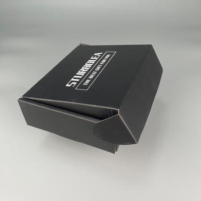 China Recycled Packaging Materials 6x6x2 Black Shipping Cardboard Box White Corrugated Carrying Box for sale