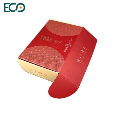 Cina Red Recycled Custom Logo Food Grade Cardboard Paper Materials Shipping Boxes Box For Pizza Cake in vendita
