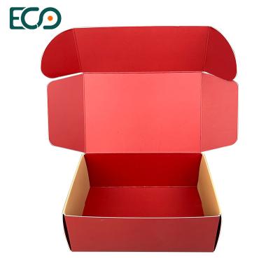 Cina Red Recycled Custom Logo Food Grade Cardboard Paper Materials Shipping Boxes Box For Pizza Cake in vendita