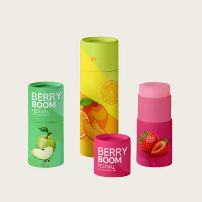 China Biodegradable Paper Cans Packaging Custom Cardboard Lip Balm Tube for sale