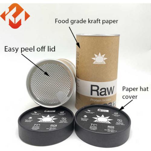 Quality Factory wholesale round cardboard packaging coffee potato chips snacks easy to tear aluminum foil moisture-proof seal kraft paper tube cylinder box puffed food composite cans composite cans for sale