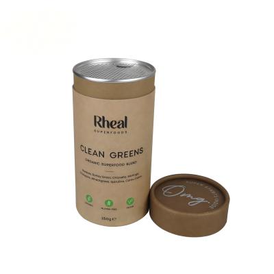 China Customized diversified green environmentally friendly paper packaging tube food seal peel cap protein powder coffee packaging for sale