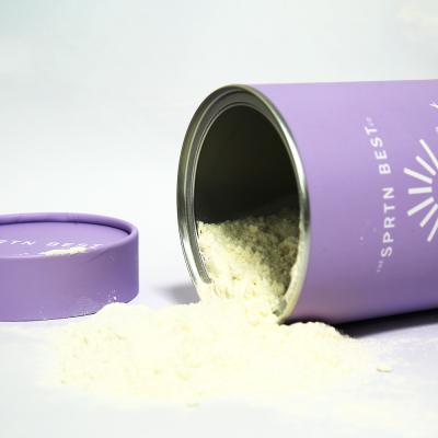 China Biodegradable food grade aluminum foil cardboard protein powder tube jar for food packaging for sale