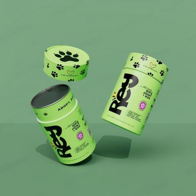 China Custom Food Grade Cylindrical Cardboard Protein Powder Packaging Tube with Peel Seal Cap for sale