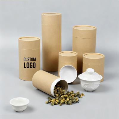 China Biologisch afbreekbaar Custom Logo Printing Food Grade Cardboard Container Craft Kraft Paper Tube Box Packaging Te koop