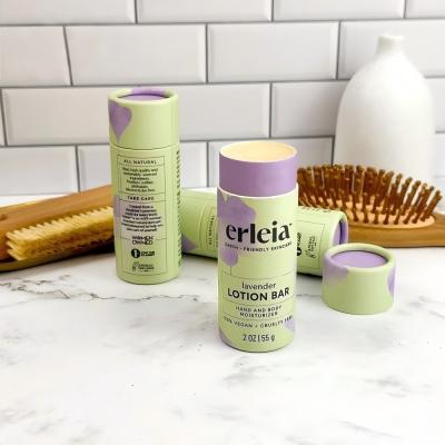 China Eco-friendly Custom Lip Balm Tube Push-Pull Paper Cardboard Cylinder for Stick Deodorant for sale