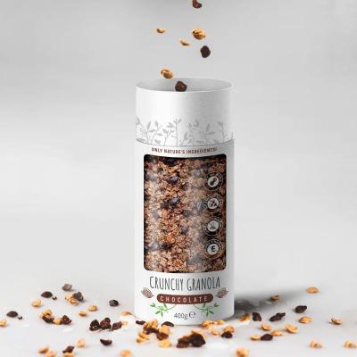 China Customized Cylinder Cardboard Paper Gift Paper Tube Container Cereal Box Window for sale