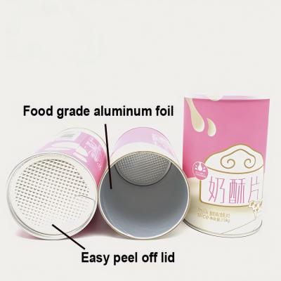 China Customized paper tube packaging easy to open sealed cylindrical tube can packaging for sale