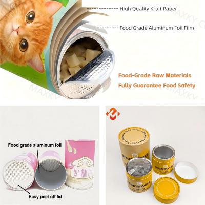 China Customized pet food paper can packaging products snack granule packaging for sale