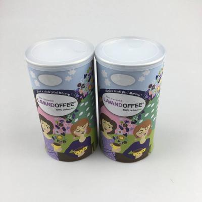 China Custom wholesale eco-friendly paper coffee packaging jars with airtight lids for sale