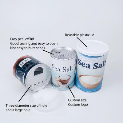 China Custom printed eco-friendly paper tube spice packaging container jar for salt sugar packaging for sale