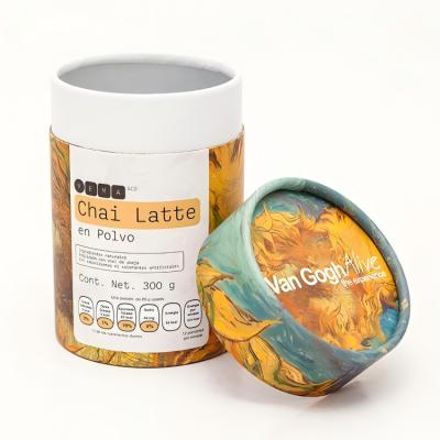 China Customized eco-friendly food-grade round paper tube packaging, suitable for dried fruit/tea/coffee packaging containers. for sale