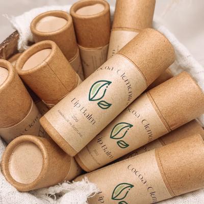 China Customized branded biodegradable kraft paperboard push-type deodorizing stick container lipstick tube packaging for sale