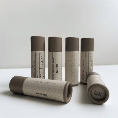 China Biodegradable custom cardboard packaging for lipsticks and lip balms in rotating paper tubes for sale
