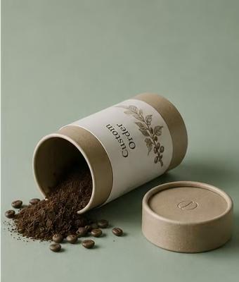 China Eco Kraft Paper Canisters for Coffee Powder and Tea Packaging for sale