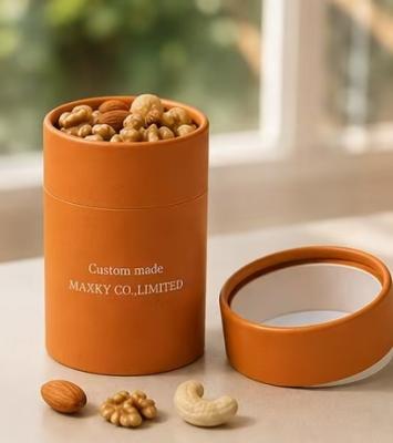 China Food Safe Kraft Paper Canisters for Nuts Candy and Tea Storage for sale