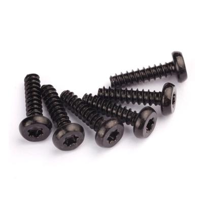 Cina 10 - 32 #4 M2.5 M3 M8 Round Pan Head Thread Forming Six Lobe Pin Black Torx Self Tapping Screw For Plastic in vendita