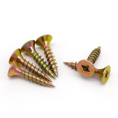 China Phil Driver Countersunk Head Self Tapping Yellow Zinc Plated Furniture Chipboard Screw à venda