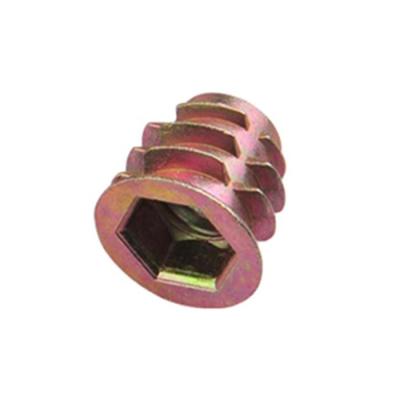 Cina Insert Furniture Nut With Washer Brass Plated in vendita