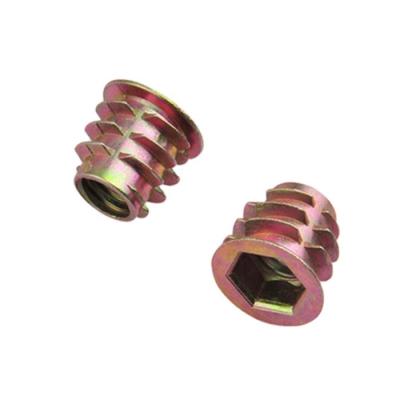 Cina Insert Furniture Nut With Washer Brass Plated in vendita