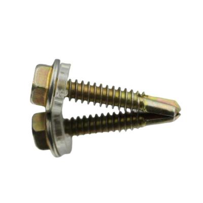 China Din Zine Plated Hexagonal Head M3 M4 M5 Self Tapping Screw With Washer à venda